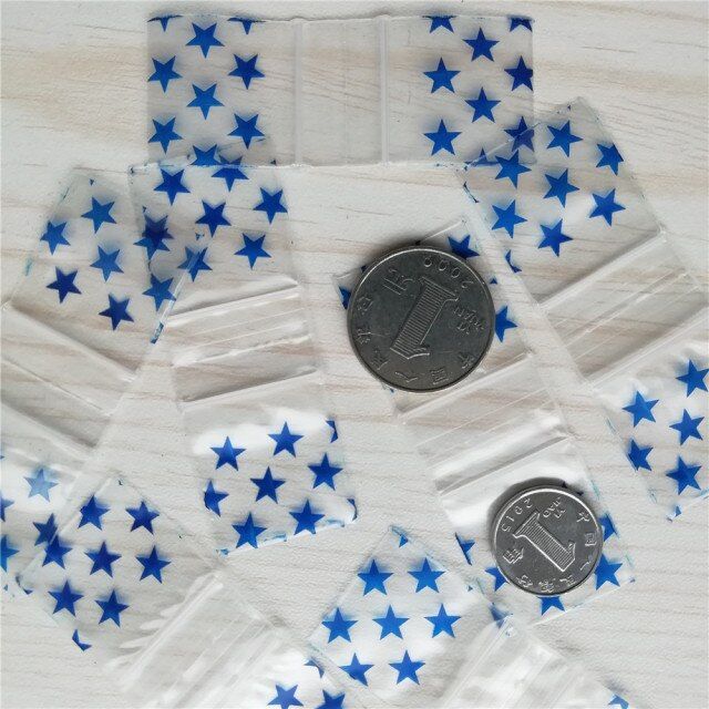 Mini Zip Lock baggies 1010 Design Print Blue Stars Mini Ziplock 100 ...