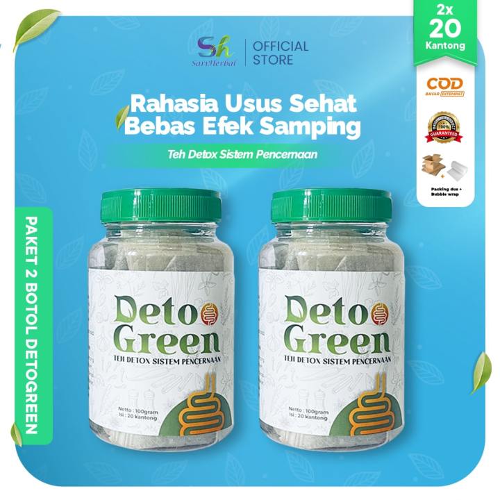 DetoGreen Paket 2 Botol Lebih Hemat Teh Detox Pencernaan dan Teh Diet ...