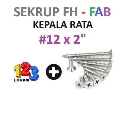 10 Pcs - Sekrup FH FAB #12x2", Baut Tapping Screw Kepala Rata | Lazada ...