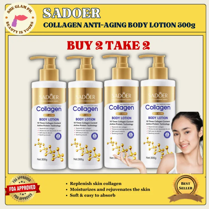 Sadoer Collagen Anti-Aging Body Lotion 300g – Replenishes Collagen ...