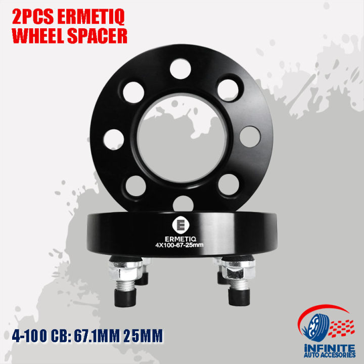 Wheel Spacer 4x100 PCD CB 67.1mm - 25mm Thickness (2 Pcs) for Cars ...