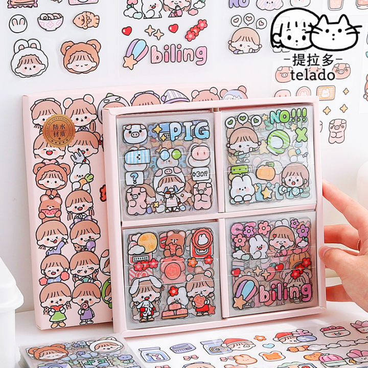 Cream Rabbit Diary Deco Stickers Collection Box Set | Stiker Mini ...