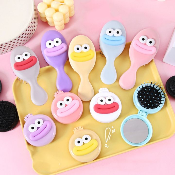 Fdht With Mirror Cartoon Air Comb Sausage Mouth Anti Static Air Cushion Comb Portable Comb Scalp
