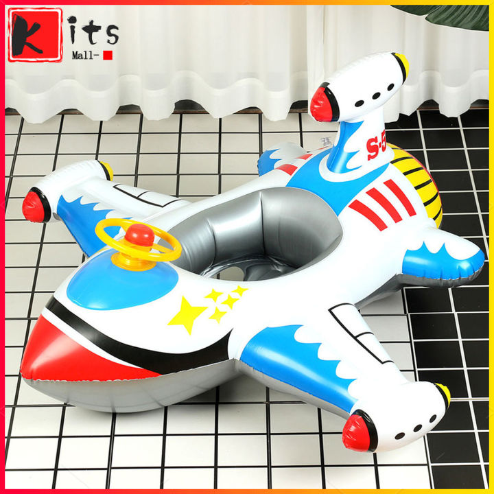[Kitsmall] Inflatable Airplane Swimming Ring Inflated Plane Swim Float ...
