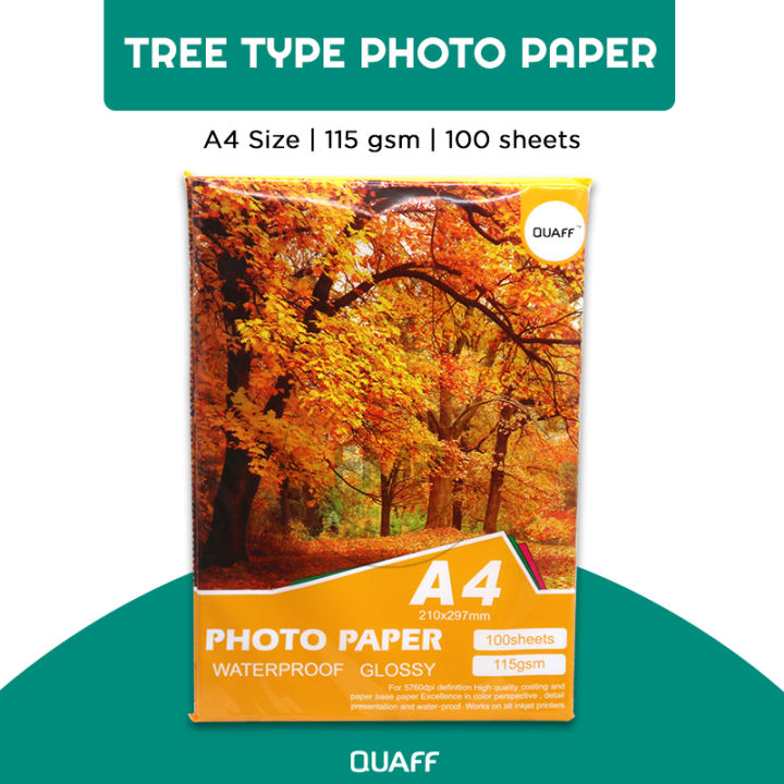 FMP QUAFF 115gsm Glossy Photo Paper A4 Size No Back Print Inkjet Paper ...