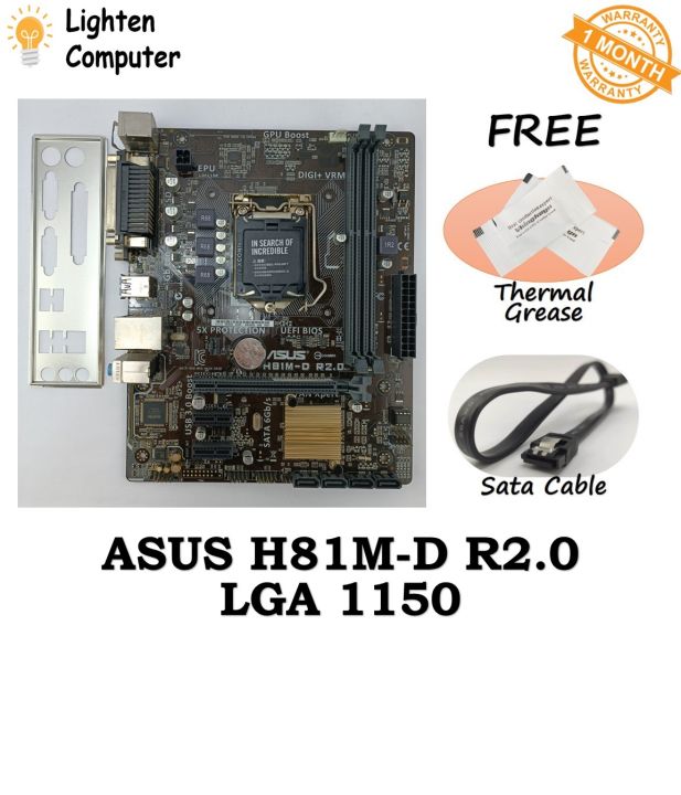 【Used】 Asus H81M-D R2.0 / H81M-C Motherboard | H81 | LGA 1150 | 4th Gen ...
