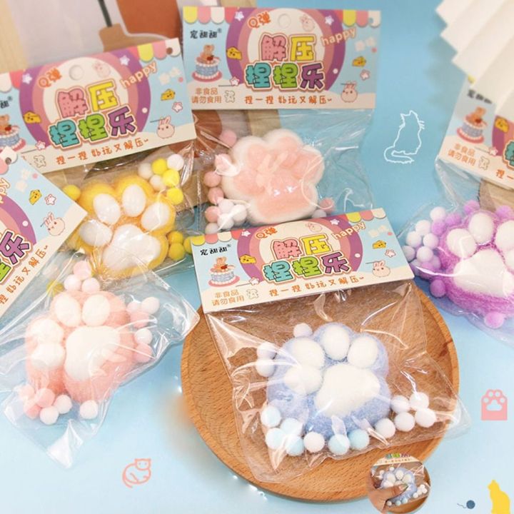 RTHRT ตุ๊กตาผ้าพลัฌ ของเล่นสำหรับบีบอุ้งเท้าแมว ของเล่นทางประสาทสัมผัส ...