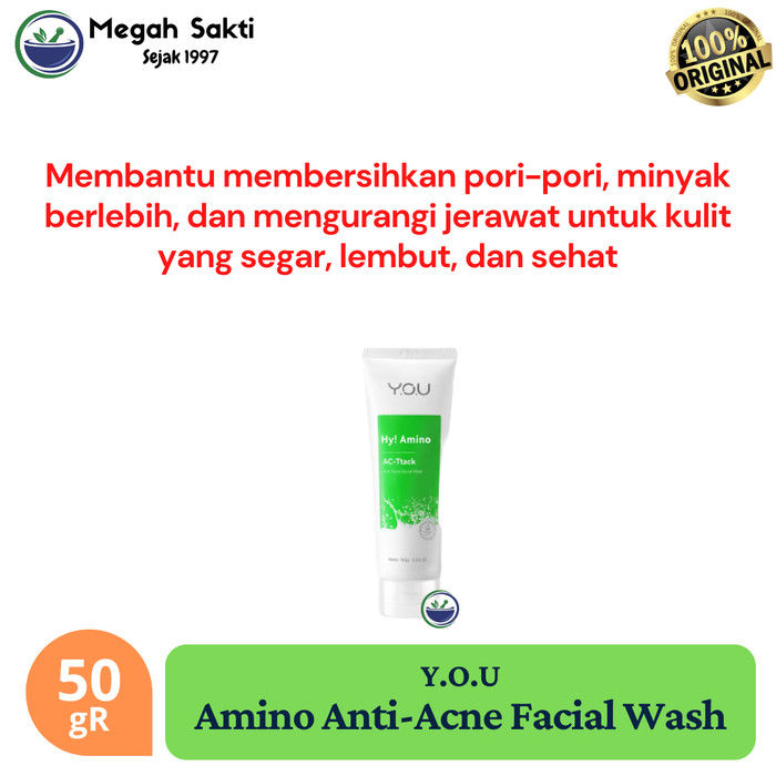 MTS - YOU Amino Anti-Acne Facial Wash 50 gR Sabun Cuci Muka Anti Acne ...