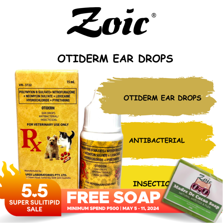 [ ZOIC PETMARKET ] Otiderm Ear Drops For Dogs and Cats 15mL | Lazada PH