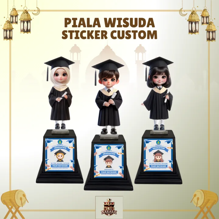 Piala Akrilik Wisuda Sticker Custom | Kelulusan Paud Tk Sd Smp Sma ...