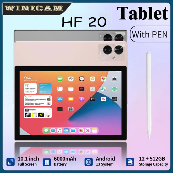 HF20 Tablet 10.1 inches screen 6000mAh HD Camera 12 + 512 GB tablet ...
