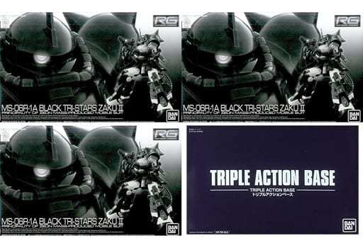Bandai 3 X RG 1/144 MS-06R-1A Black Tri-Stars Zaku II & 1 X RG 1/144 MS-06R-1A Zaku II Black Tri ...