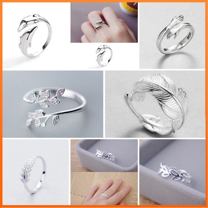 925 sterling silver open ring jewelry love rings fashion ret | Lazada