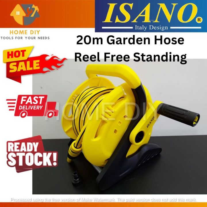 Isano IHR7720 Stackable Compact 20m Garden Hose Reel Free Standing ...