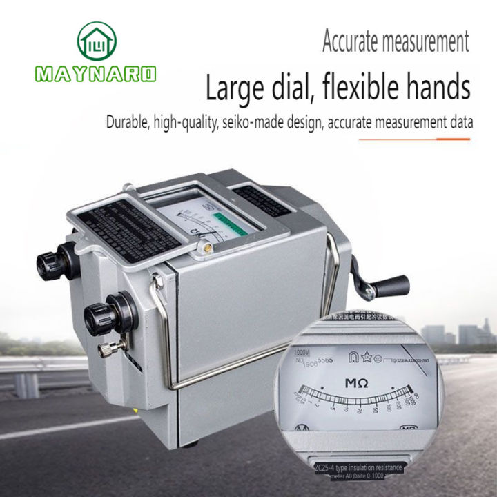 1000V Insulation Resistance Tester Hand Crank Ground Resistance Ohm ...