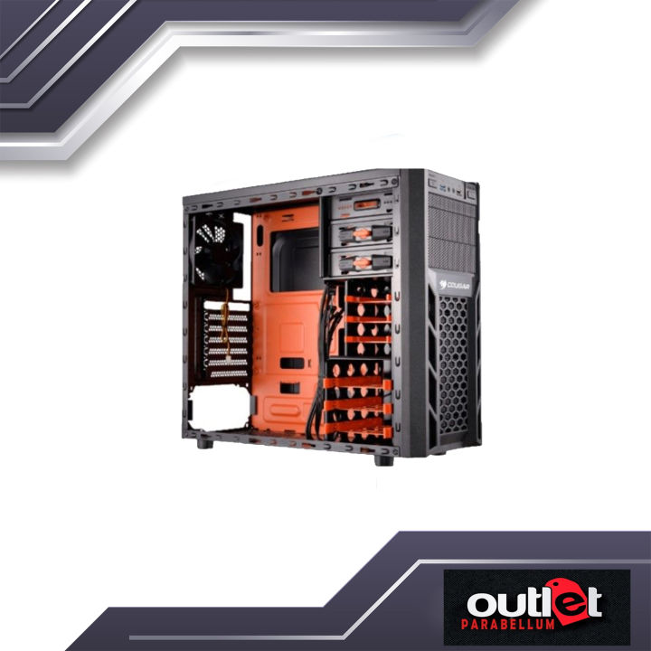 NEW COUGAR Solution II ATX GAMING CHASIS Black with Orange Steel ATX ...