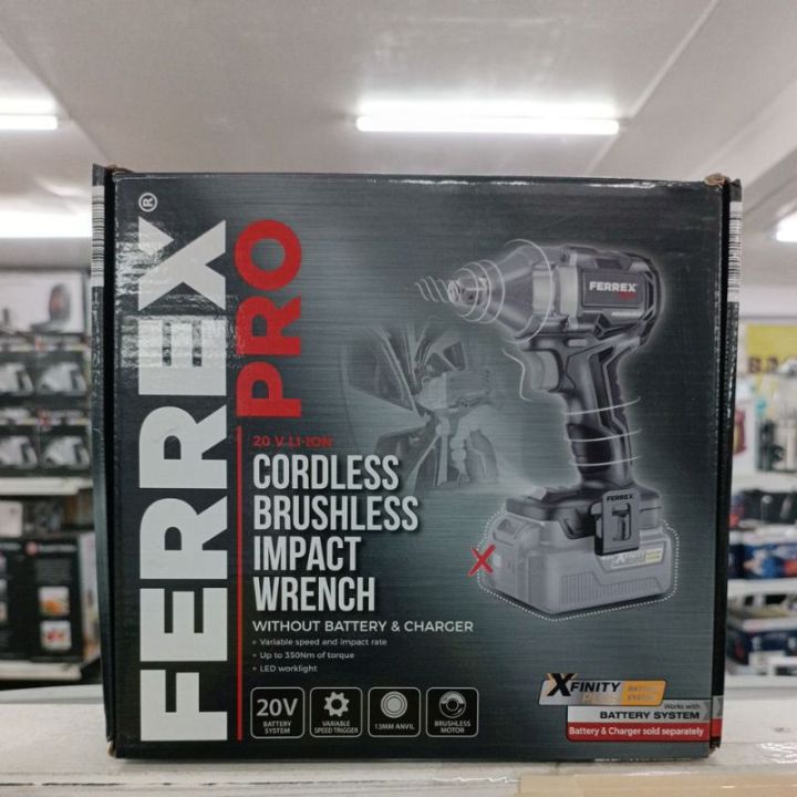 Ferrex Pro Cordless Brushless Impact Wrench SKIN ONLY | Lazada PH