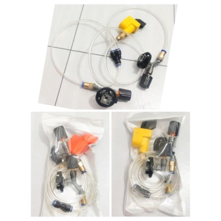 2 cabang selang alat refill gas kaleng double konektor pengisian hi ...