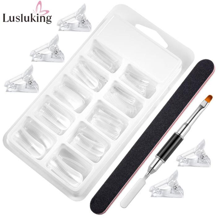Nail Extension Tool Kits Quick Building,100Pcs False Nail Mold Clear ...