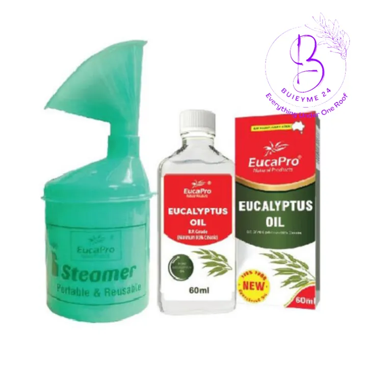 [READY STOCK] EucaPro Eucalyptus Oil 60ml + Steam Inhaler Casing | Lazada