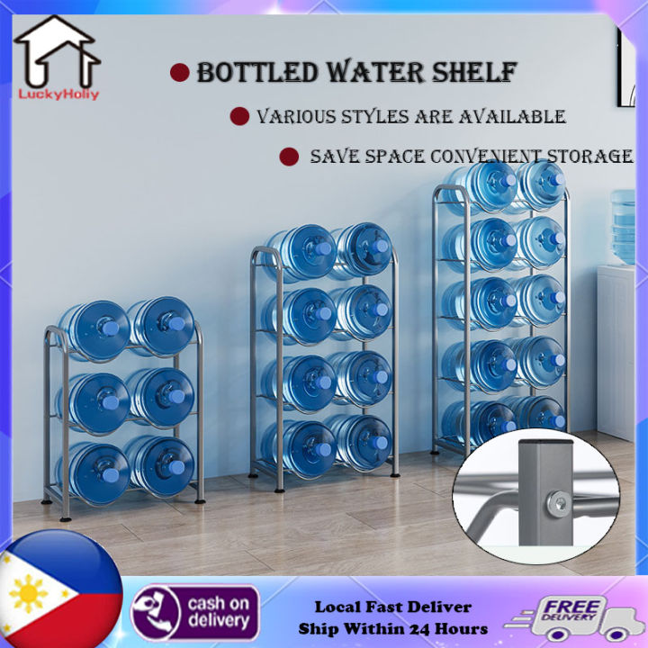 【COD&Local】5 Tier Water Bottle Holder Organizer Drinking Water Rack ...
