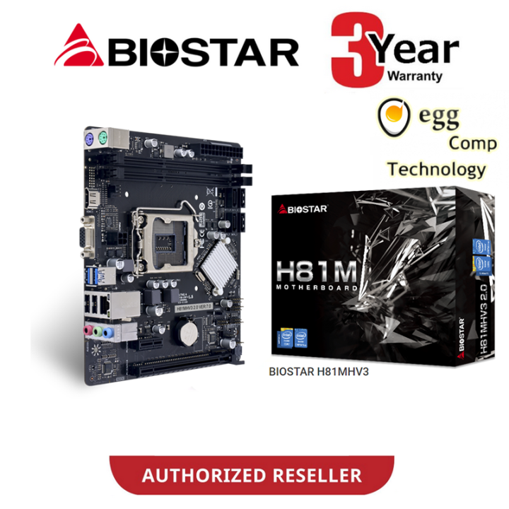 BIOSTAR H81MHV3 2.0 SOCKET 1150 DDR3 M-ATX | Lazada