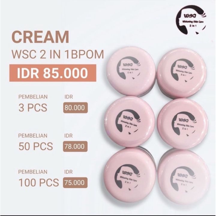 KRIM WSC 2 IN 1 BPOM DAN KEMASAN LAMA ORIGANAL | Lazada Indonesia