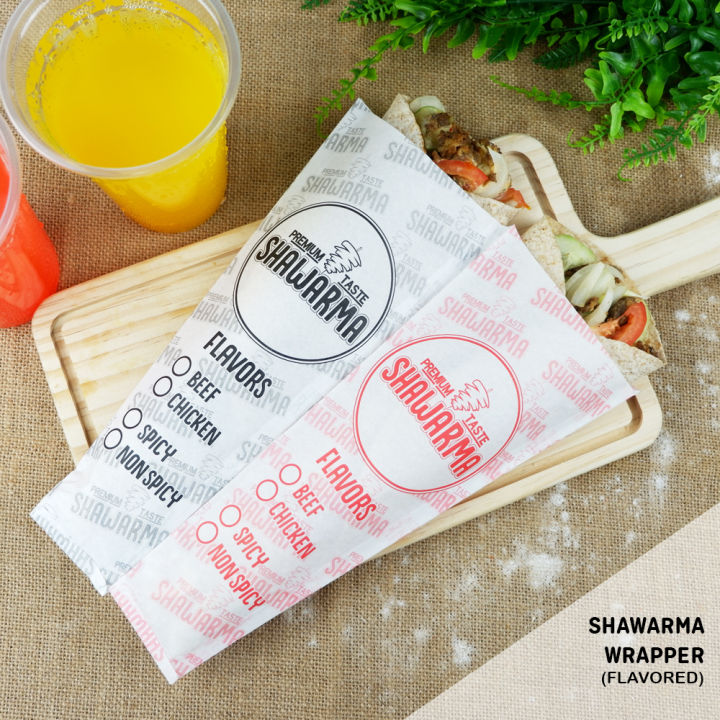 Shawarma Wrapper Prem2 Design with Flavors(100pcs) Greaseproof Paper ...