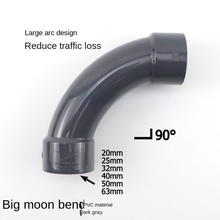 AZY] UPVC Big Moon Bend 90 Degree Large Arc Elbow PVC Plastic Water ...