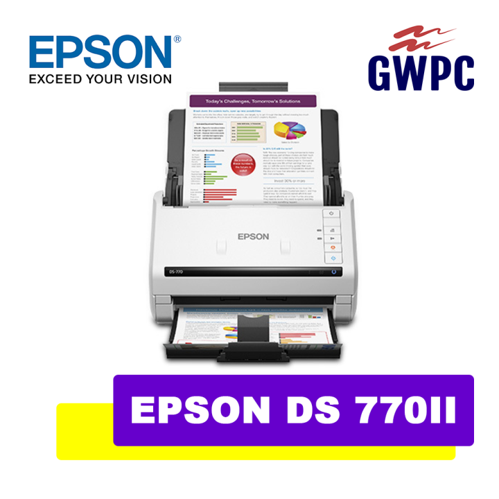 Epson WorkForce DS-770II Duplex Sheet-fed Document Scanner DS 770 DS ...