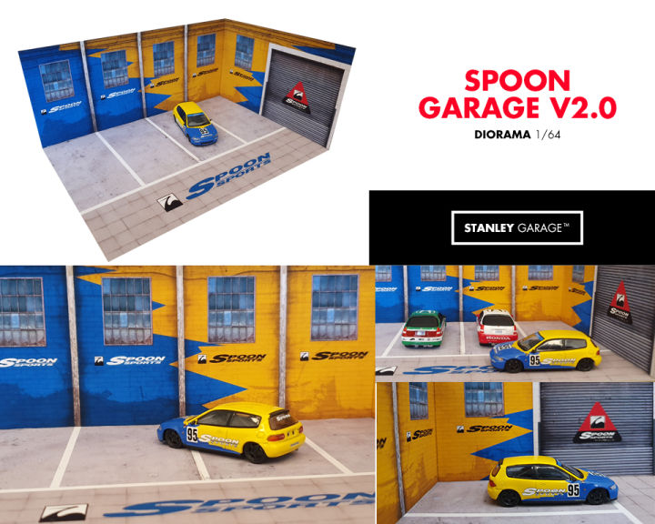 1/64 Honda Spoon Garage V2.0 Diorama | Lazada