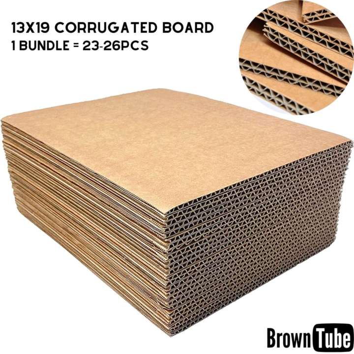 1 Bundle (23-26pcs) 19x13inches Cardboard / Kraft Paper Corrugated ...