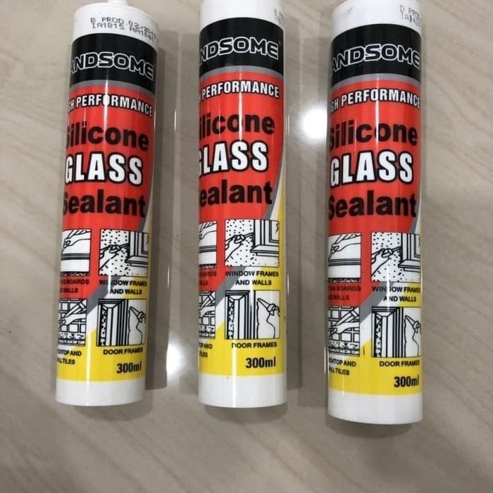 Handsome Lem Silicone Sealant Kaca Acetic Silent Clear , Hitam & Putih ...