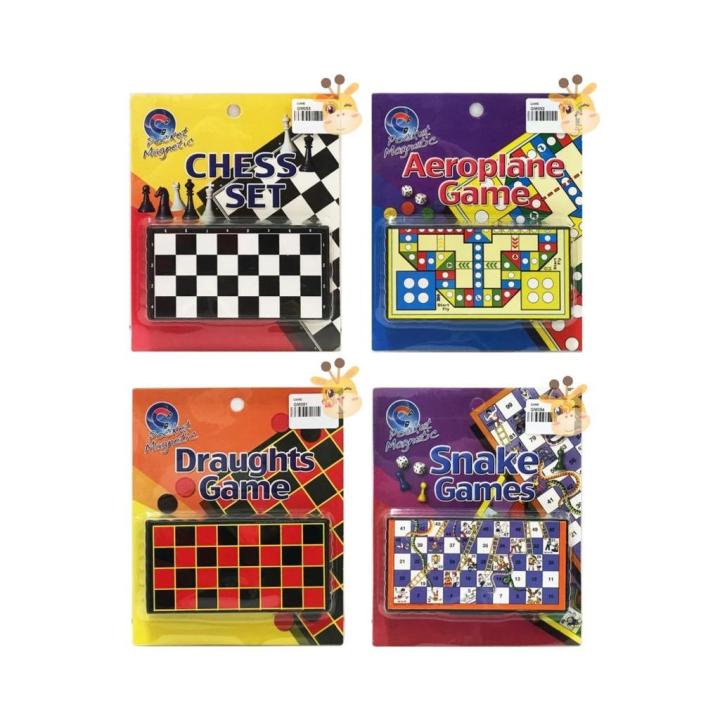 Pocket Magnetic Chess / LUDO / Snakes & Ladders / Draughts Board Game ...