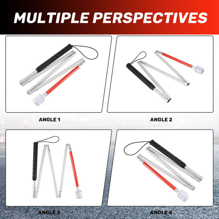 Aluminum Folding Cane 4-Sec Folding Cane with Rolling Tip for Blind ...