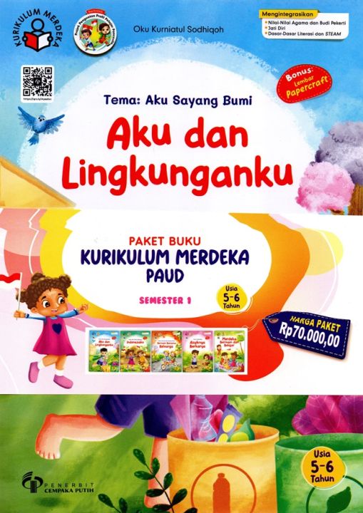 PAUD TK B-PAKET BUKU USIA 5-6 TAHUN SMT.1 THN.2023 KUR. MER | Lazada Indonesia