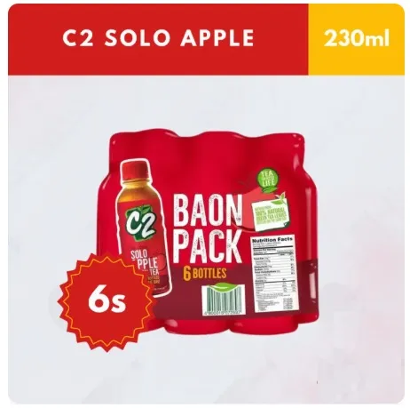 C2 Solo Green Tea Apple Baon Pack 6 Bottles 230mL | Lazada PH