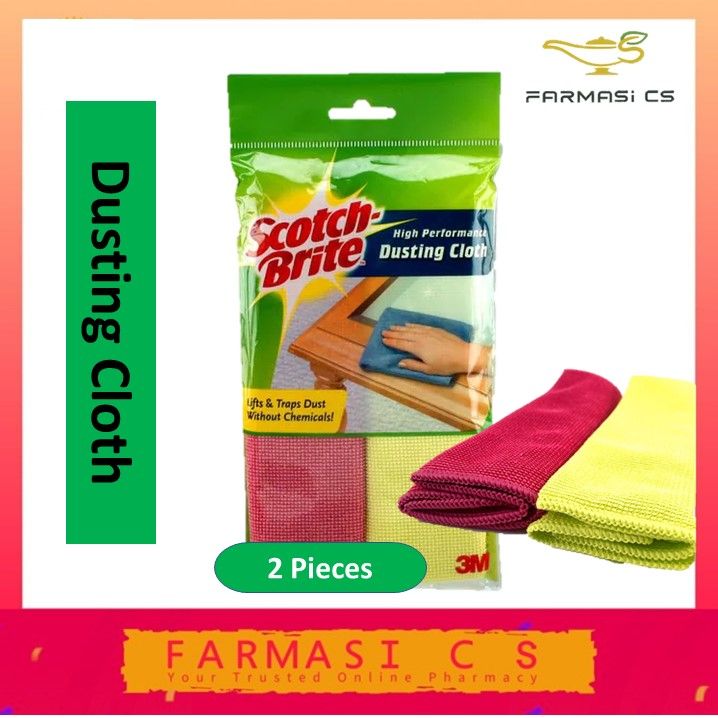 3M Scotch Brite Dusting Cloth 2 Pieces [ Scoth, Trap Dust, Microfiber ...