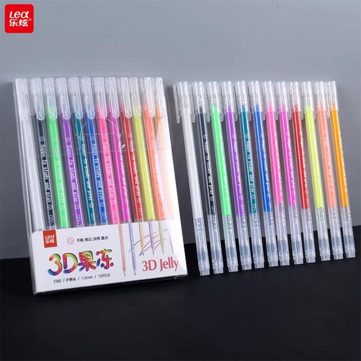 Colourful Jelly Gel Pen Creative solid Fruit jelly DIY Glossy Jelly Ink ...