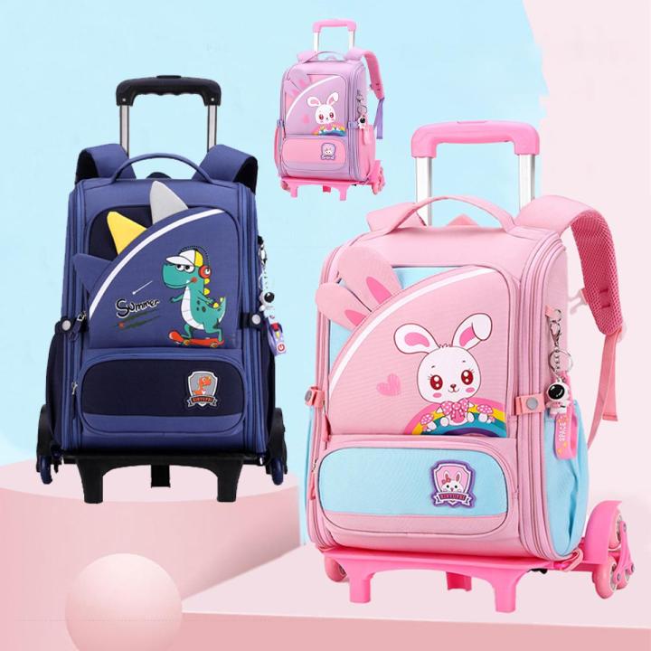 Kids Backpack Trolley Luggage Backpack w/ 6 Weels Stairs Climber for ...
