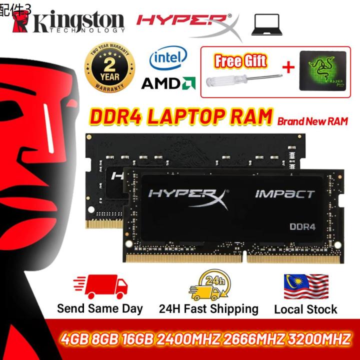 Local Stock Kingston HyperX Impact DDR4 Laptop RAM 4GB 8GB 16GB 3200MHz 2400MHz 2666MHz 2133MHz ...