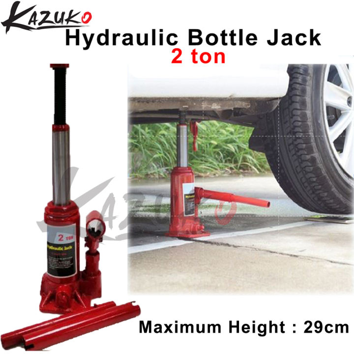 HEAVY DUTY HYDRAULIC BOTTLE CAR JACK - 2 TON (Maximum Height 29 cm ...