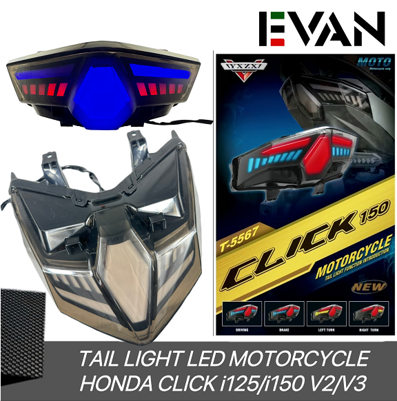 EVAN.PH Honda Click i125/150 v2/v3 Flowing Tail Light Assy Led Light ...