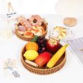 Woven Picnic Baskets Double Ear Wooden Handle Bread Tray Basket Party ...
