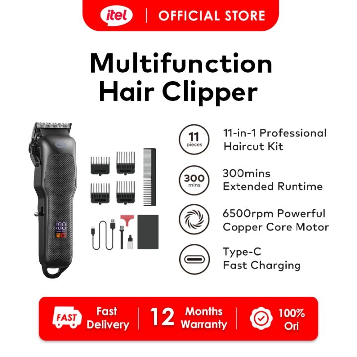 itel Multi-functional Hair Clipper Haircut Kit 6500RPM 2000Mah Type-C ...