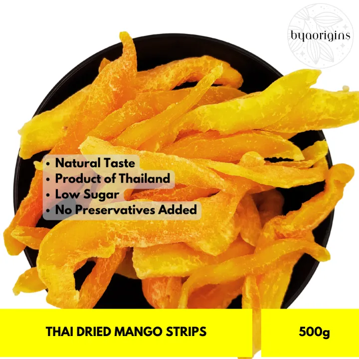 Thai Dried Mango Strip (Low Sugar, No Added Coloring) | Mangga Kering ...