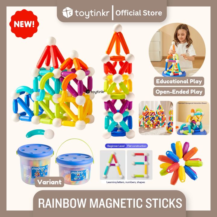 Mideer Rainbow Magnetic Sticks by Toytinkr | Lazada PH