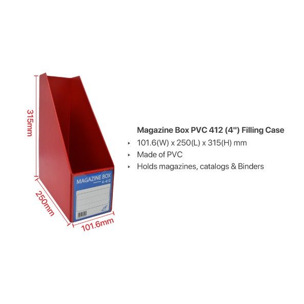 PVC Magazine Box File ( 3" / 4" / 5" ) East File 412 | Lazada