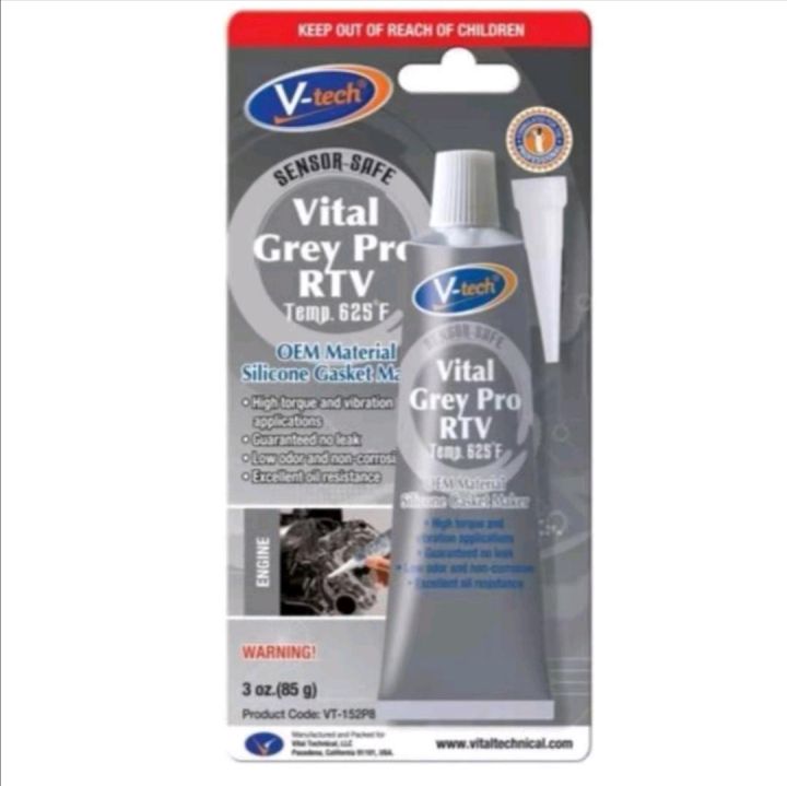 V-Tech VT-152 Vital Grey Pro RTV OEM Material Silicone Gasket Maker 625°F 85g | Lazada
