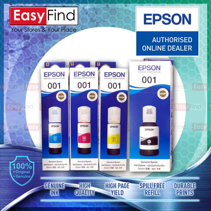 ORIGINAL Epson Ink 001 - L4150 L4160 L6160 L6170 L6190 Black Y100 Y200 ...